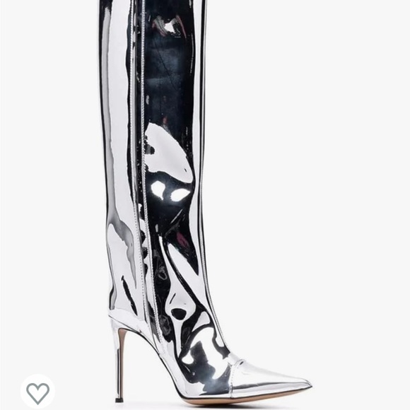 Shoes | Silver Metallic Boots | Poshmark